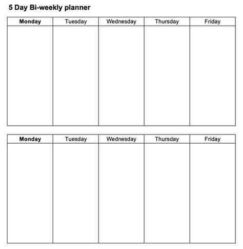 Weekly Block Calendar Template For Effective Planning