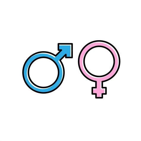 Símbolo De Género Icono Femenino Y Masculino Signo De Hombre Y Mujer