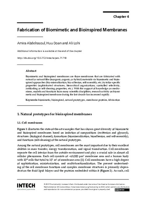 Pdf Biomimetic And Bioinspired Membranes For New Frontiers In Sustainable Water Treatment