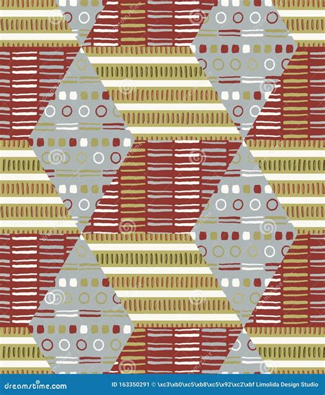 Seamless Pattern Modern Geometric Patchwork Polygon Quilt Repeating