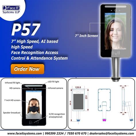 P57 7” High Speed Ai Based High Speed Face Recognition Access Control And Attendance System Ai