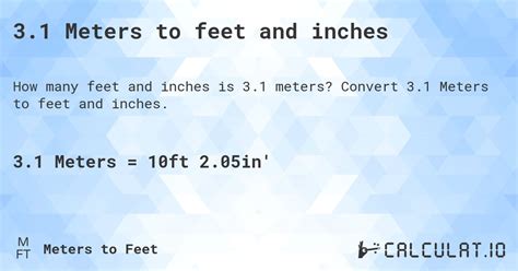 31 Meters To Feet And Inches Calculatio