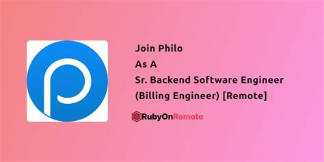 Join Philo As A Sr Backend Software Engineer Billing Engineer Remote Rrubyonremote