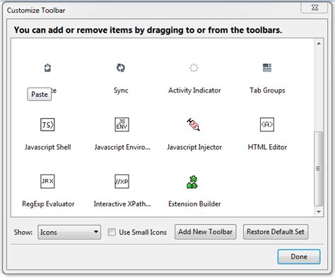 Firefox Extension Adding Button To Navigation Toolbar Similar To