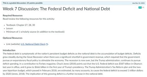 Solution Econ312n Week 7 Discussion The Federal Deficit And National Debt Scol Tutorials