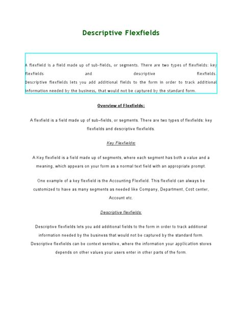 Pdf Descriptive Flex Fields Dokumentips