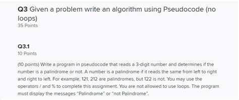 Solved Q3 Given A Problem Write An Algorithm Using Chegg