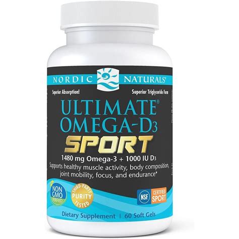 Nordic Naturals Ultimate Omega D3 Sport 1480mg Lemon 60 Softgels