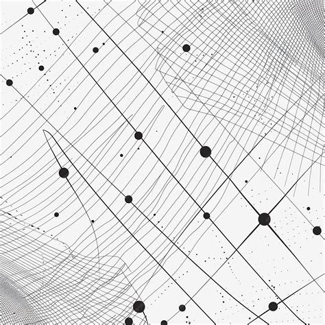 Black Lines And Dots Seamless Geometric Pattern Monochrome Wallpaper