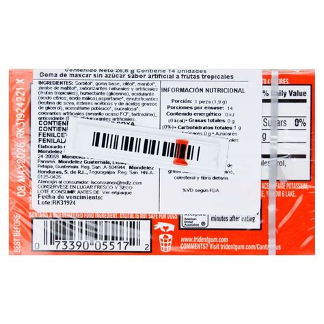 Chicles Trident Tropical Twist