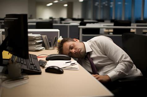 Premium Photo Worker Falls Asleep At Desk Due To Sleep Deprivation