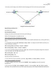 Lab 10 CDP Configuration Pdf Lab 6 1 CDP Configuration In This Lab You Will Configure And