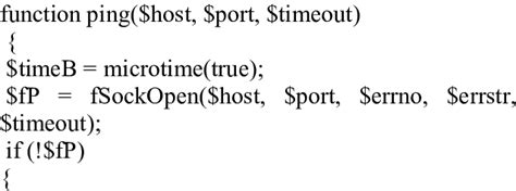 Code Of The Function Ping Download Table