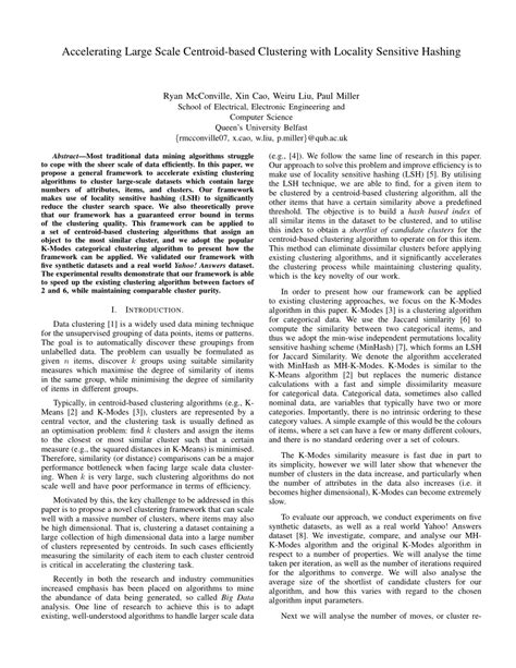 Pdf Accelerating Large Scale Centroid Based Clustering With Locality Sensitive Hashing