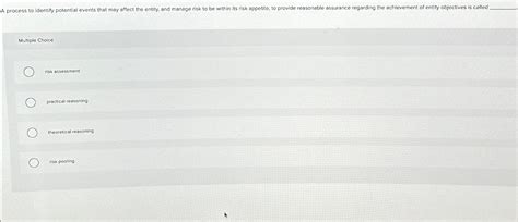 Solved Multiple Choicerisk Assessmentpractical