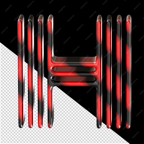 Premium Psd Black And Red Symbol Letter H