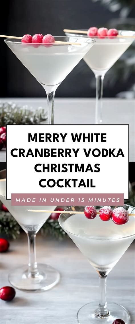 Festive White Cranberry Vodka Cocktail Recipe Christmas Cocktails