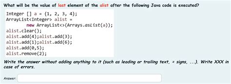 Solved What Will Be The Value Of Last Element Of The Alist