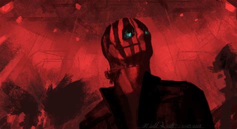 Artstation Masked Man In Club Red