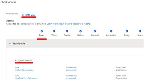 how to check a user s record access in dynamics 365 crm xperience