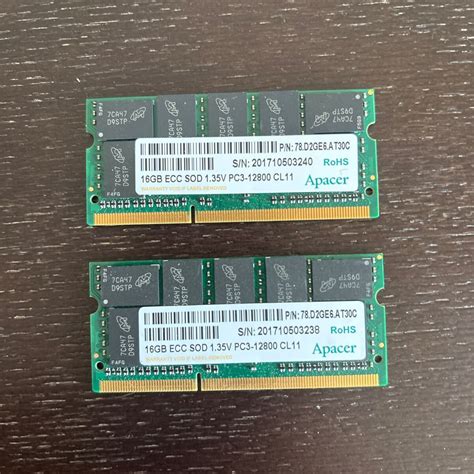 Yahooオークション Apacer Pc3 12800 Cl11 Ecc メモリー 32gb（16gb