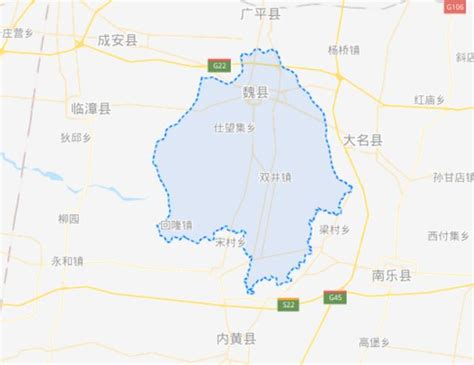邯郸市魏县地图 县城 河北省 第12页 大山谷图库