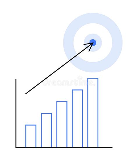 Bar Chart With Arrow Hitting Target Symbolizing Success And Growth