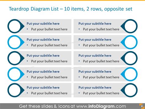 Infographics List Diagram PPTteardrop Shape Icon Flat Powerpoint