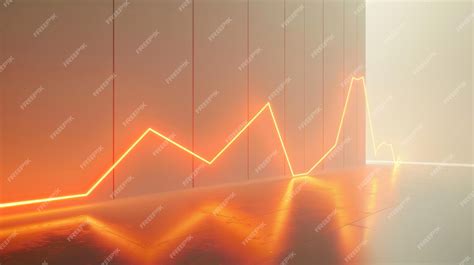 Premium Photo Glowing 3d Line Graph Showing Upward Business Trend On