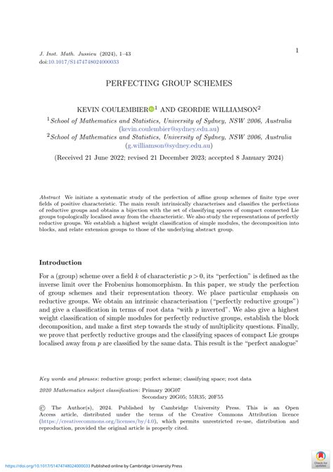 Pdf Perfecting Group Schemes
