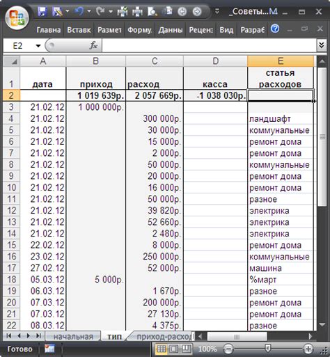 Таблица расходов материала в Excel Word и Excel помощь в работе с программами