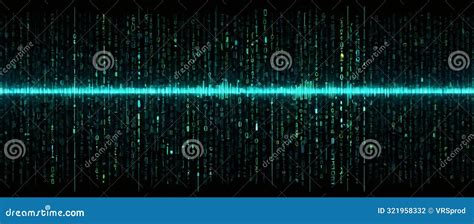 Digital Binary Code And Sound Wave Visualization Stock Illustration