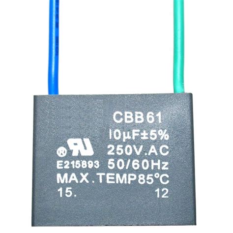 Cbb61 2 Wire 10uf Fan Capacitor Smooth Speed Control