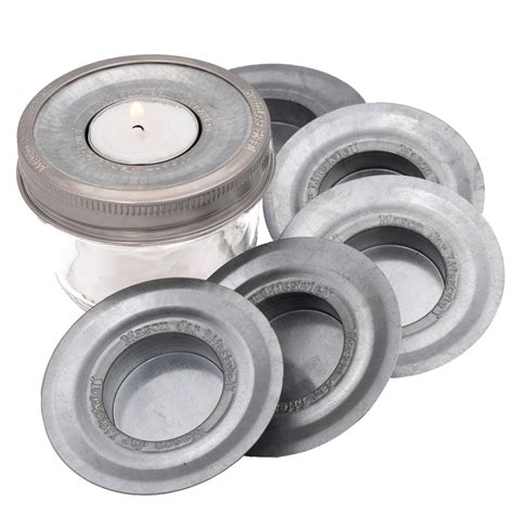 Tea Light Holder Metal Lid Insert For Mason Jars 6 Pack · Mason Jar