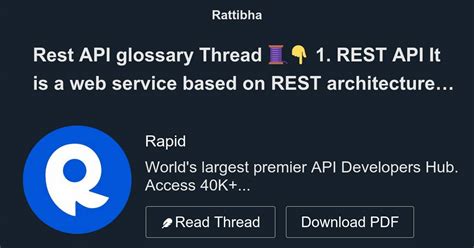 Rest Api Glossary Thread 🧵👇 Thread From Rapid Rapidapi Rattibha