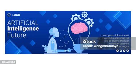 인공 지능 디지털 뇌 기술 커버 템플릿 평면 일러스트 레이션 소셜 미디어 또는 인사말 카드에 대 한 사각형 배경의 편집 머신 러닝에 대한 스톡 벡터 아트 및 기타 이미지