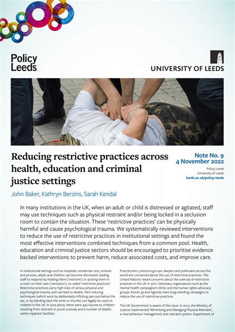 Pdf Reducing Restrictive Practices Across Health Education And