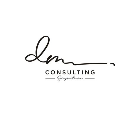 Initial Dm Signature Logo Collection Template Vector Hand Drawn Calligraphy Lettering Vector