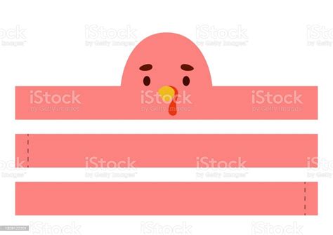인쇄 가능한 칠면조 종이 크라운 생일 크리스마스 베이비 샤워를위한 Diy 컷 파티 리본 템플릿 엔터테인먼트를위한 재미있는 액세서리 인쇄 절단 및 접착제 벡터 스톡