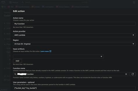 Json Passing User Parameter When Invoking Lambda In Codepipeline