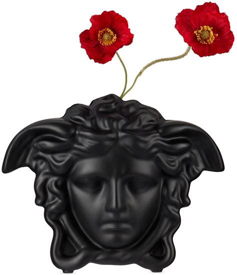 Black Rosenthal Medusa Grande Vase 30 Cm By Versace Ssense