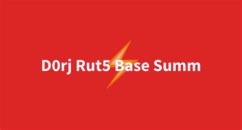 Rromanov D0rj Rut5 Base Summ At Main