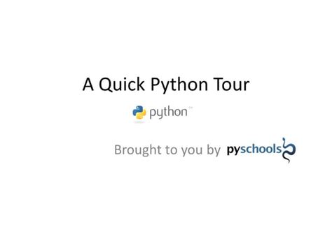 A Quick Pythontour Pdf
