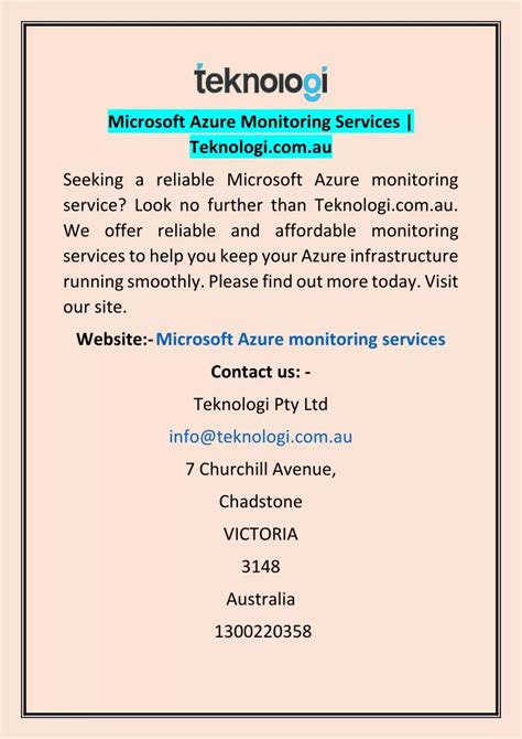 Ppt Microsoft Azure Monitoring Services Au Powerpoint