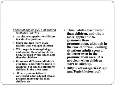 Factors Affecting Second Language Acquisition