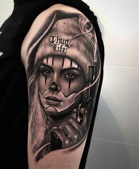 Gangster Girl Clown Tattoo Designs Gangster Girl Clown Tattoo Designs