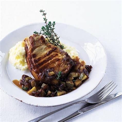 Pork Chops With Onion And Pear Chutney Recipe Delicious Magazine