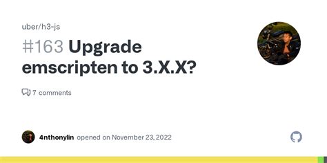 Upgrade Emscripten To 3xx · Issue 163 · Uberh3 Js · Github