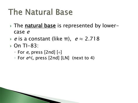 PPT Base E And The Natural Logarithm PowerPoint Presentation Free Download ID