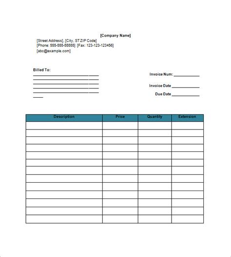 Editable Invoice Template Google Docs